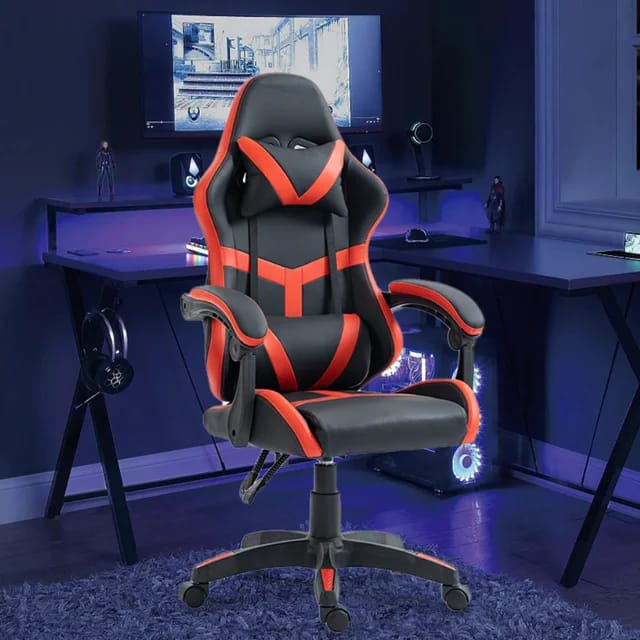 Red and Black Gaming Chair – Ergonomic High-Back Office Chair with ...