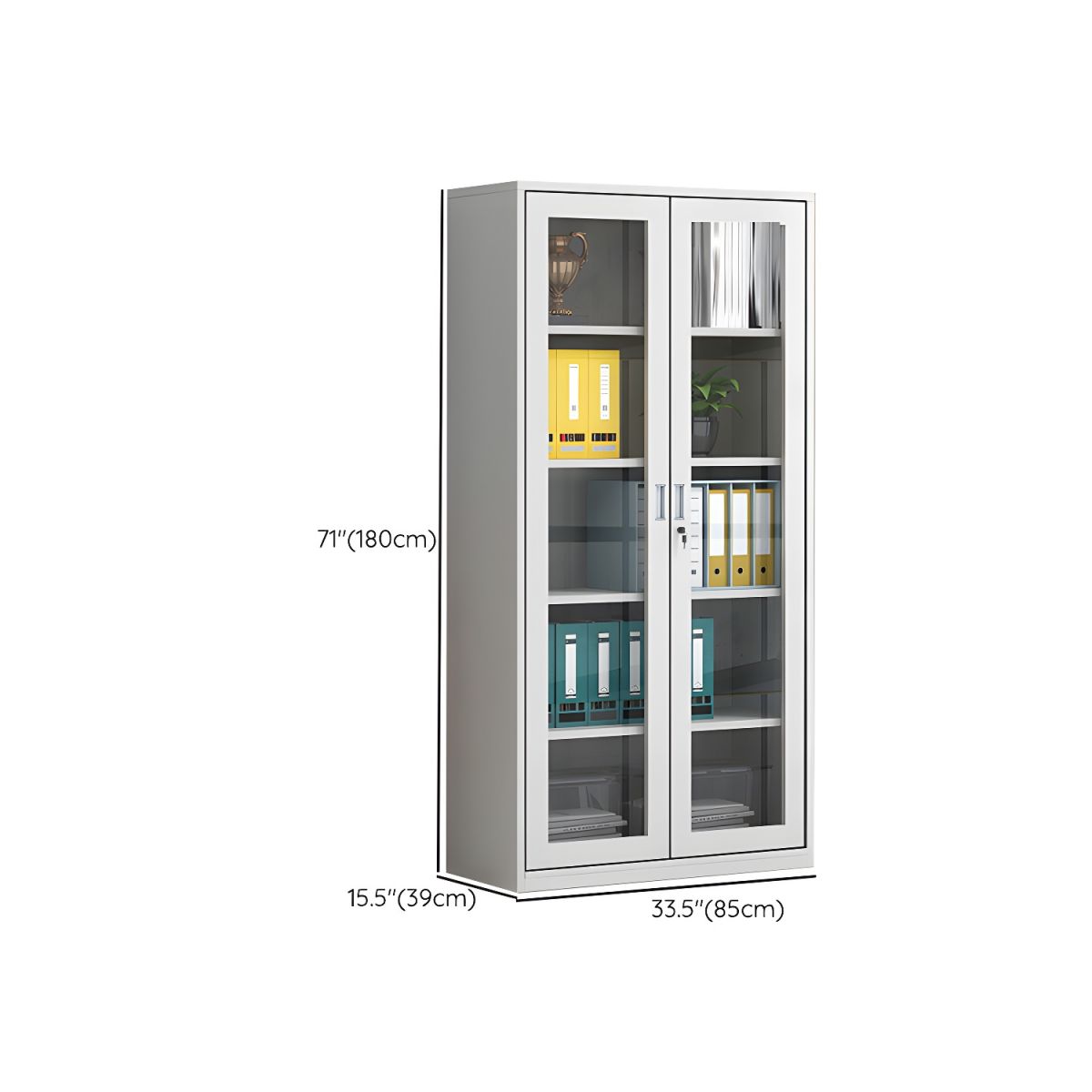 Full Glass Metallic Office Cabinet | Furniture Flair Kenya